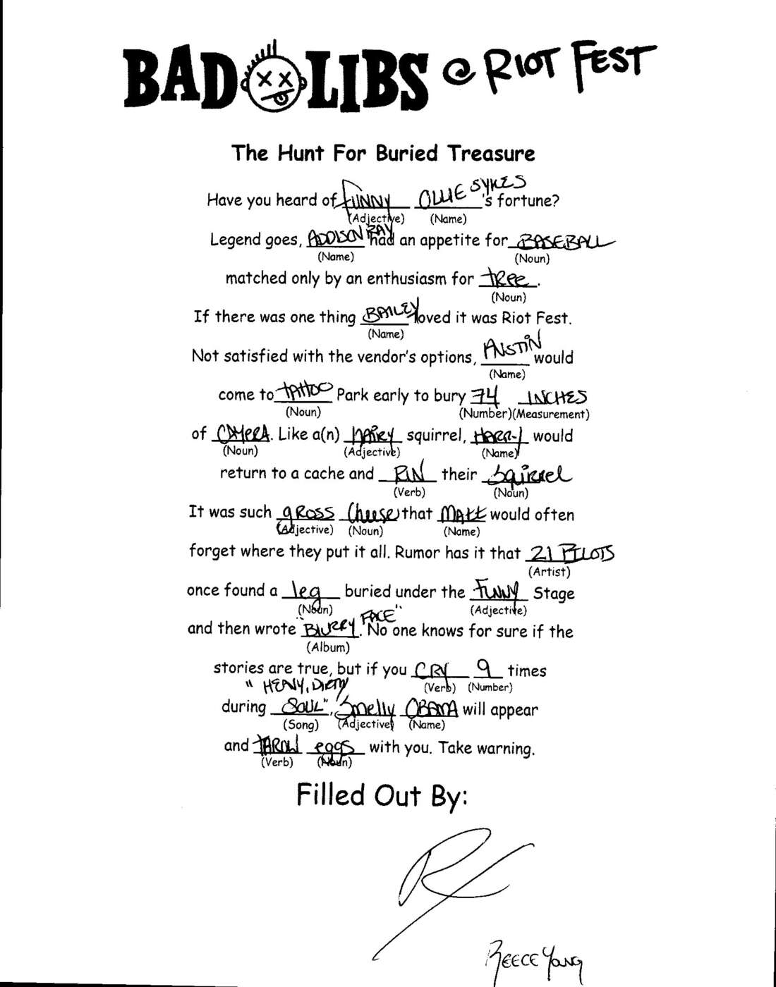 Riot Fest 2022: Bad Libs with Reece Young • Bad Copy