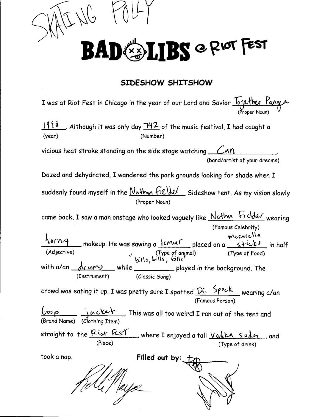 Riot Fest 2022: Bad Libs with Skating Polly • Bad Copy