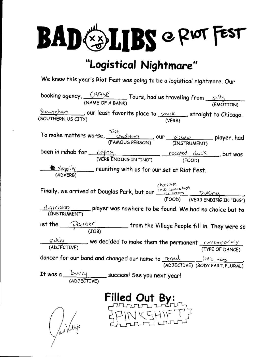 Riot Fest 2023: Bad Libs with Pinkshift • Bad Copy